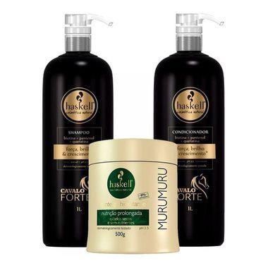 Haskell Cavalo Forte Kit 1 Litro + Manteiga Murumuru 500g - Kit de Tratamento para Cabelos ...