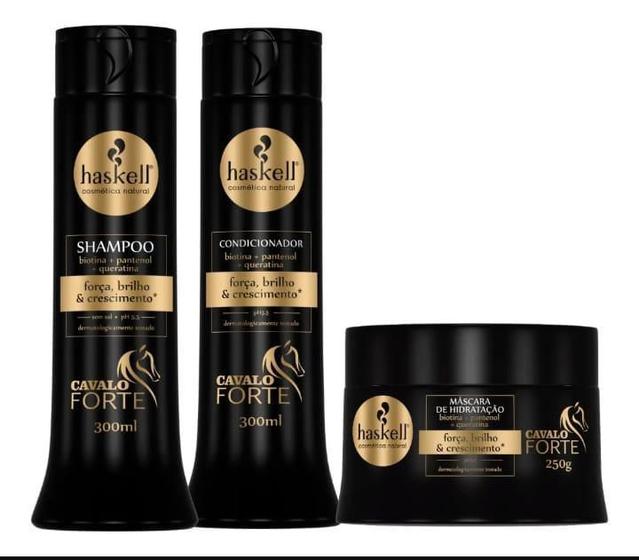 Haskell Cavalo Forte Kit Shampoo Condicionador Máscara 300Ml - Kit Shampoo e Condicionador ...