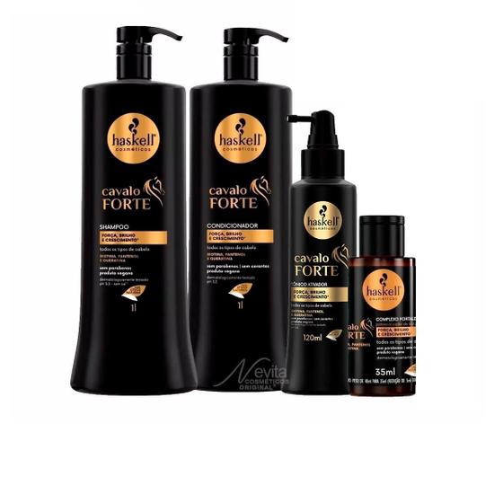 Haskell Cavalo Forte Shp/Cond 1L + Tônico E Complexo Capilar - Kit de Tratamento para Cabelos ...