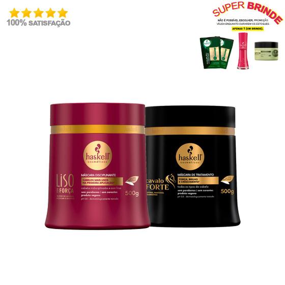 Haskell Cosméticos Máscaras Cavalo Forte E Liso Força 500g - Máscara ...