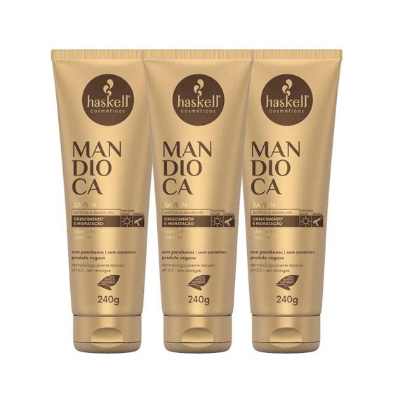 Haskell Kit Com 3 Leave In Mandioca Creme De Cabelo 240g - Leave in ...
