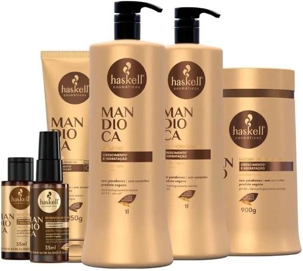 Haskell Mandioca Completo 1 Litro 6 Produtos - Haskell Cosméticos - Kit ...