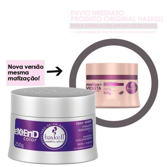 Haskell Máscara Matizadora Roxa Cabelos Loiros Extend Color 250g ...