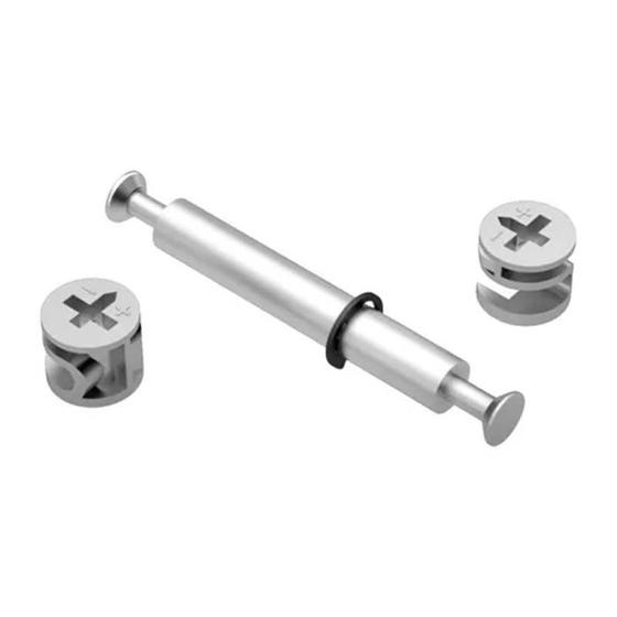 Haste Dupla Minifix / Rastex Hettich Du 880 P/Mdf 18 Mm Zinco Branco ...