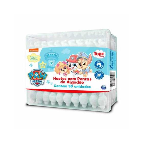Hastes flexíveis topz baby patrulha canina com 50 unidades - Cotonete ...