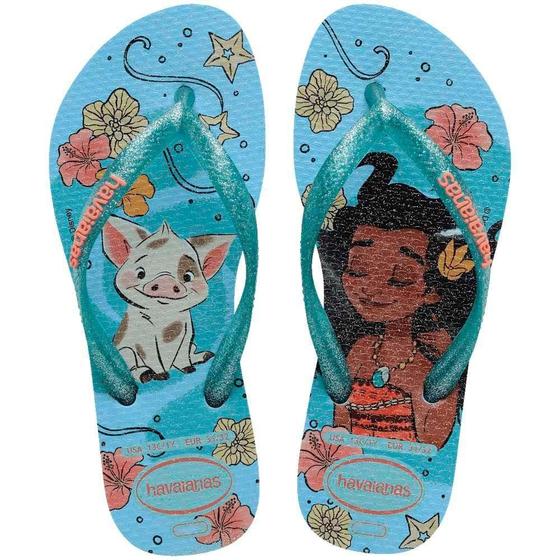 Havaianas Kids Slim Princess Azul/Azul - Chinelo Infantil - Magazine Luiza