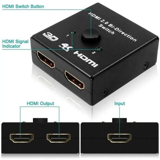 HDMI 2.0 4K Dual Ports Splitter Adaptador Dual 2 Portas Converso ...