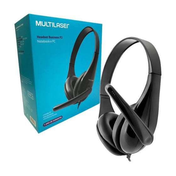 Headset Business Multilaser P2 Preto - PH294 - Headset com Fio ...
