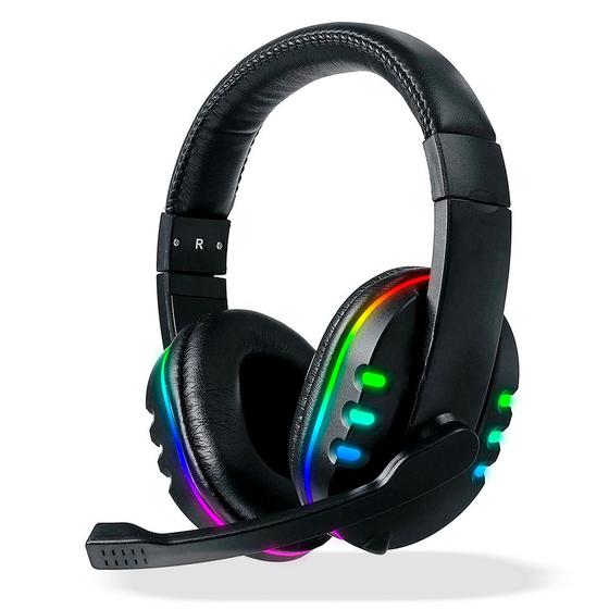 Headset Com Microfone Gamer LED RGB Jogos Pc e Notebook - LEHMOX ...