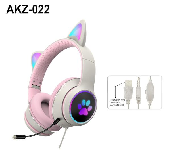 Headset Gamer com Fone de Ouvido de Gato RGB - Trigo - Redução de Ruído ...