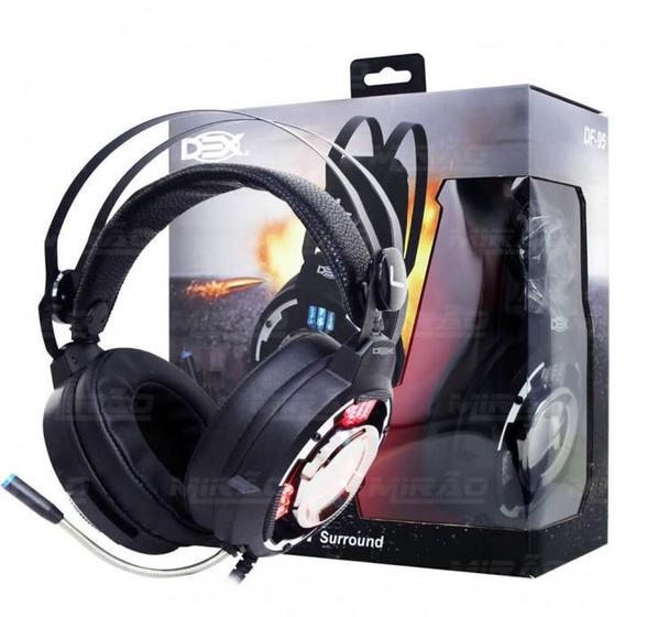 Headset Gamer Dex Df-95 USB 7.1 Surround Com Microfone Preto - Headset ...