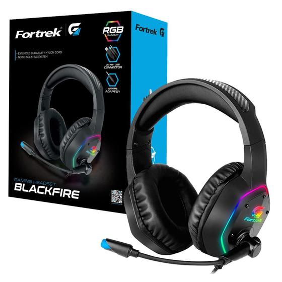 Headset Gamer Fortrek Blackfire RGB USB + P2 - Preto - Headset com Fio ...