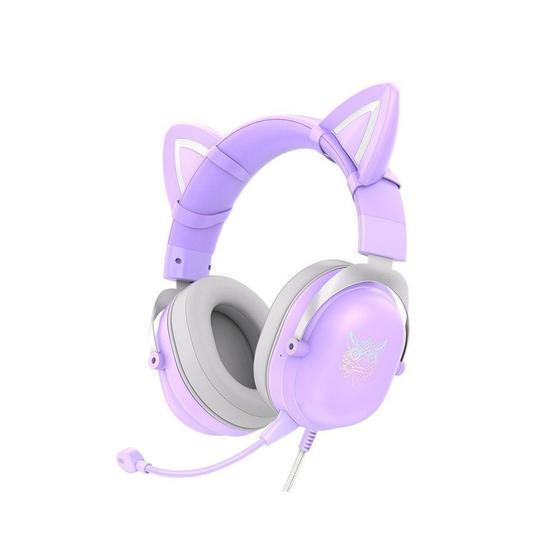 Headset Gamer Gatinho X11 Microfone Removivel Lilás - Onikuma - Headset ...