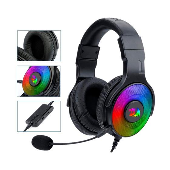 Headset Gamer Redragon Pandora Preto com Led RGB H350RGB - Headset com ...