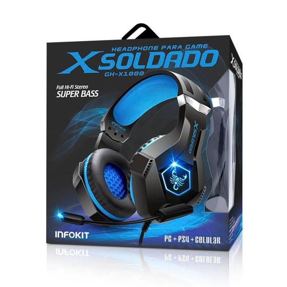 Headset Gamer Scorpion com fio microfone articulado e LED RGB - GH ...