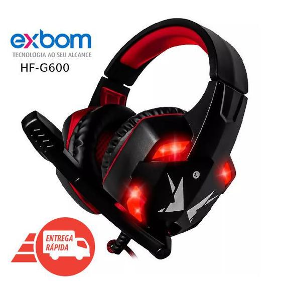 Headset Gamer Super Bass 7.1 Full P2 Usb Led Microfone Pc Vermelho - EXBOM - Headset Gamer ...