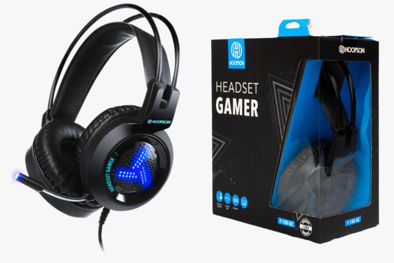 Headset Gamer Usb com Led Azul F-100-AZ - HOOPSON - Headset Gamer ...