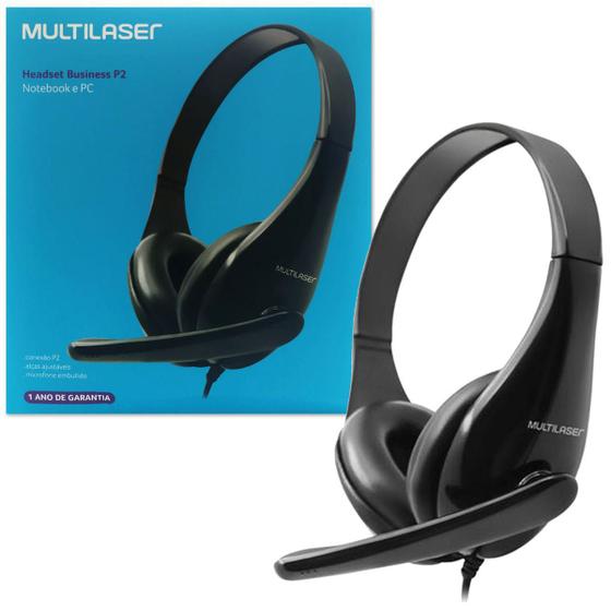 Headset Multilaser Business PH294 P2 Preto - Headset com Fio - Magazine ...