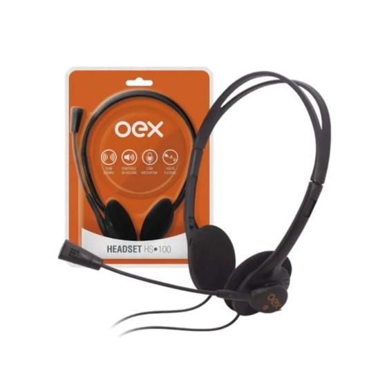 Headset Oex Stéreo com Microfone HS-100 - Headset com Fio - Magazine Luiza