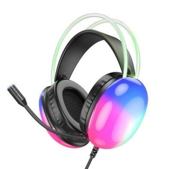 Headset RGB com Drivers de 50mm e Microfone Direcional - Delta F 5020 ...