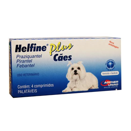 Helfine Plus Cães Agener União C/4 Comprimidos - Vermífugo - Magazine Luiza