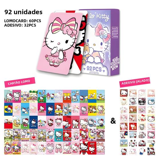 Hello Kitty Kuromi Cinnamonroll 60pcs Sanrio Anime Jogo Colecionável Cartões Interativos LOMO ...