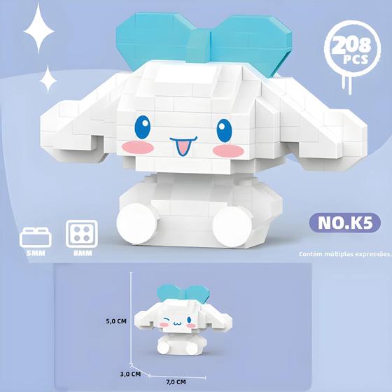 Hello Kitty Sanrio Anime Blocos De Construção Kuromi Brinquedo ...