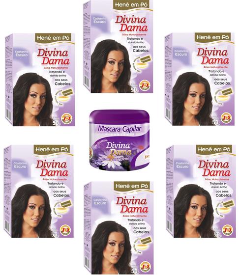 Hene em Po Divina Dama 06x50gr (Incolor, Chocolate, Preto, Azulado ...