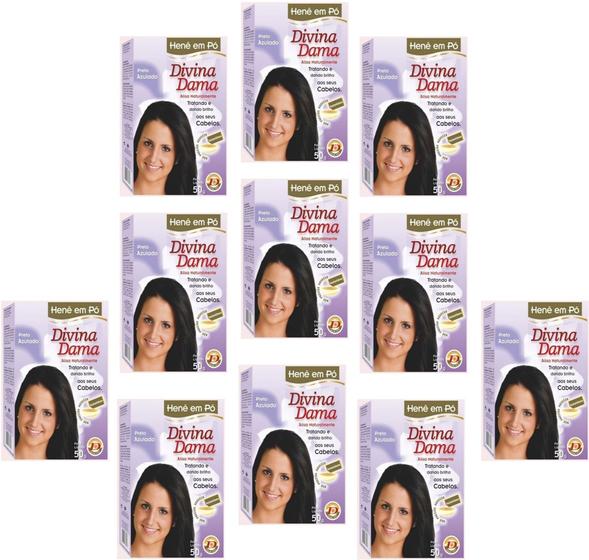 Hene em Po Divina Dama 50gr Jaborandi Caixa ( Cores: Azulado, Preto ...