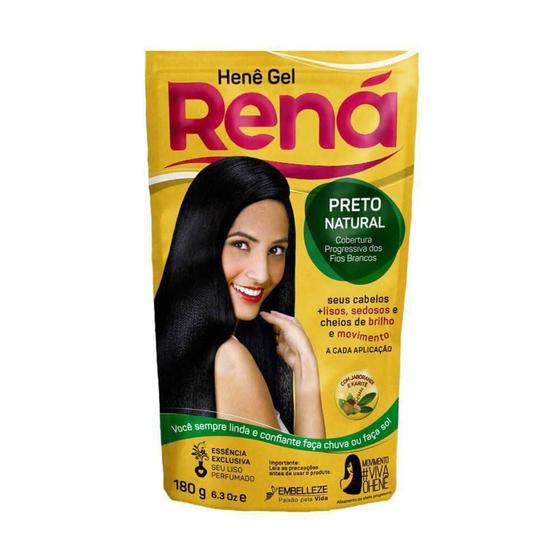 Henê Gel Rená Preto Natural 180G - Embelleze - Alisamento de Cabelo ...