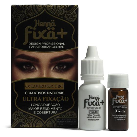 Henna Fixa + Design Profissional Para Sobrancelhas 1,5g 10ml - Tinta e ...