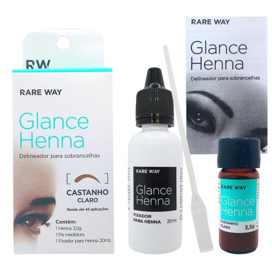 Henna Glance Rare Way Castanho Claro C/ Fixador - Tinta e Henna para ...