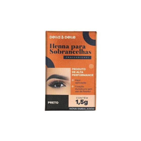 Henna Para Sobrancelhas Della & Delle - Preto - 1.5g - Tinta e Henna para Sobrancelhas ...