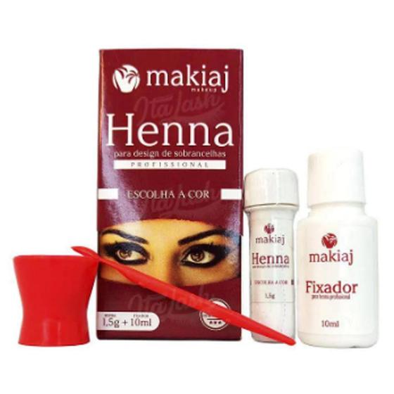 Henna Sobrancelha Alto Rendimento Fixação Rena Makiaj - Tinta e Henna ...