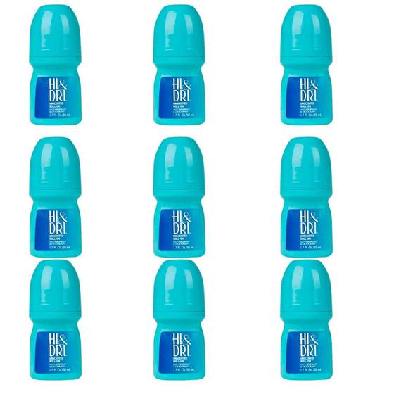Hi & Dri Roll-on Unscented Kit 9 Un - Desodorante Azul 50ml ...