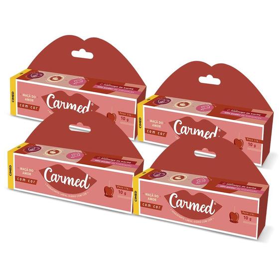 Hidratante Labial Carmed Sabor Maçã do Amor Kit Com 4 - Protetor Labial ...