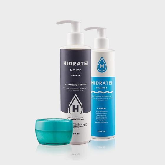 Hidratei Noite + SHRP Creme Proteico + Shampoo - Kit de Tratamento para ...