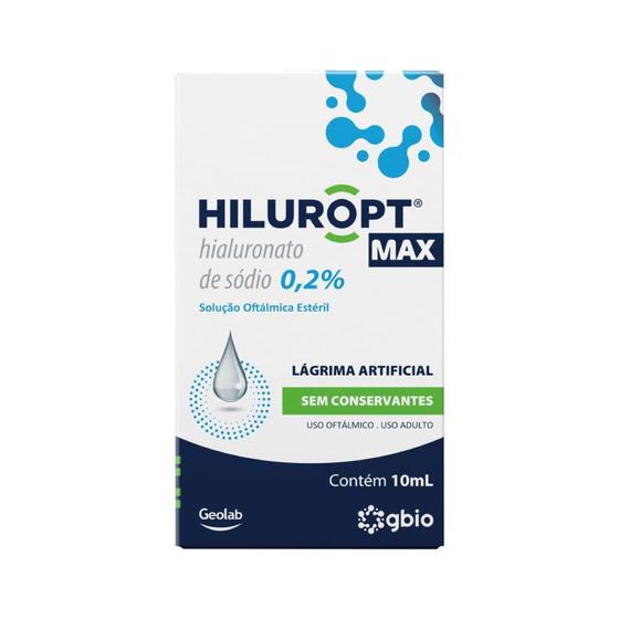 Hiluropt Max Hialuronato De Sodio 0,2% 10ml Solucao Oftalmica - Gbio ...