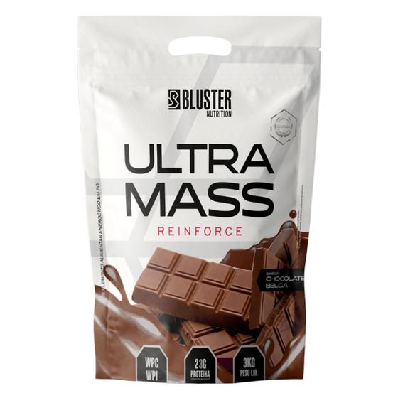 Hipercalórico Ultra Mass Reinforce Bluster Sabor Chocolate Belga Refil ...