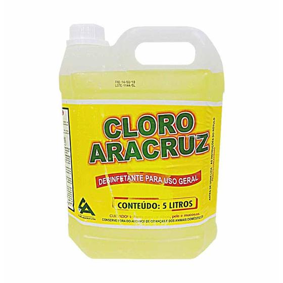 Hipoclorito de sodio (cloro) 5lt teor 3% / lt / cloro aracruz ...