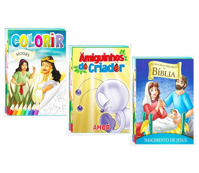 Histórias Bíblicas Ler E Colorir Livro Infantil Religioso - Bicho ...