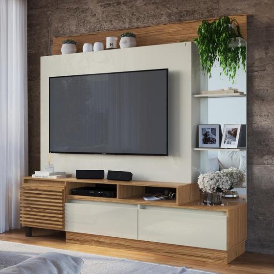 Home para tv 65 polegadas 1 portas 2 gavetas com espelho ho5120/e ...