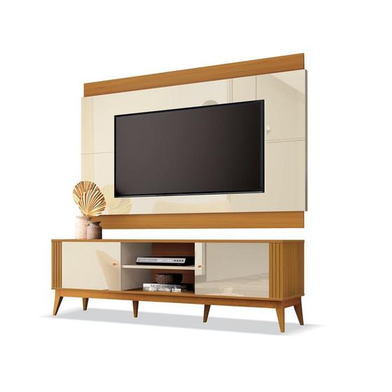 Home Para Tv 75 Polegadas Legacy 2.0 EDN Off White/Cedro - EDN Móveis - Rack - Magazine Luiza