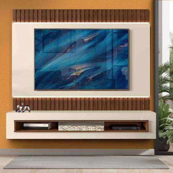 Home Suspenso Ripado 100% MDF TV Até 65 Polegadas Off White Marroquim Âmbar Shop JM - DJ MOVEIS ...