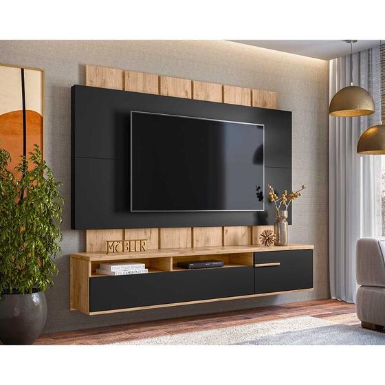 Home Suspenso Sena para Tv atA 70 com 2 Portas Basculantes e Painel ...