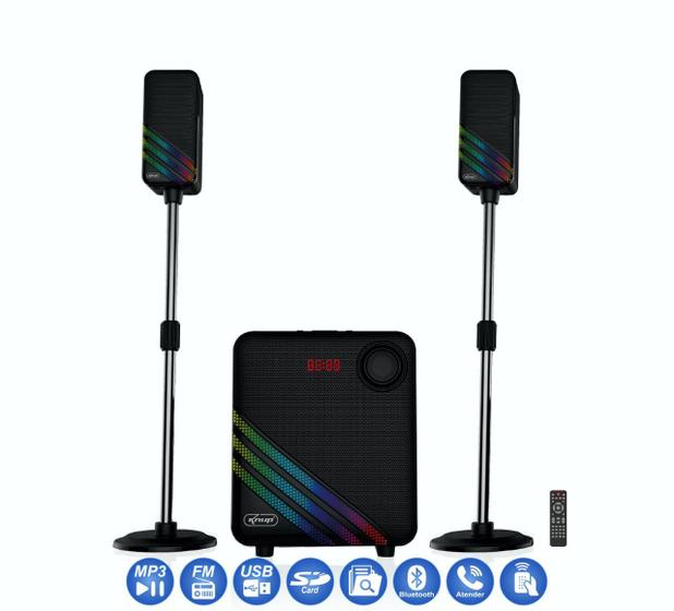 Home Theater 2.1 Com Subwoofer Knup Micro System Caixa Som Bluetooth ...