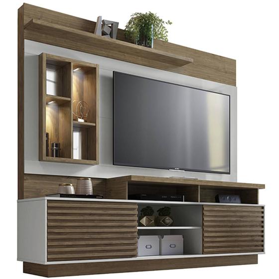 Home Theater Eldorado Avelã/Off White Linea Brasil p/ TV 65' - Rack com ...