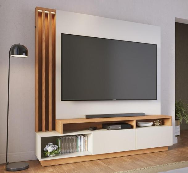 Home Theater Humaitá com Led Para Tv de até 75' Polegadas - Off White ...