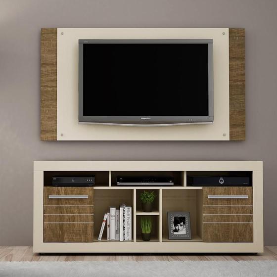Home Theater Rack Painel TV 50 Polegadas Sala de Estar Quarto 2 Portas ...