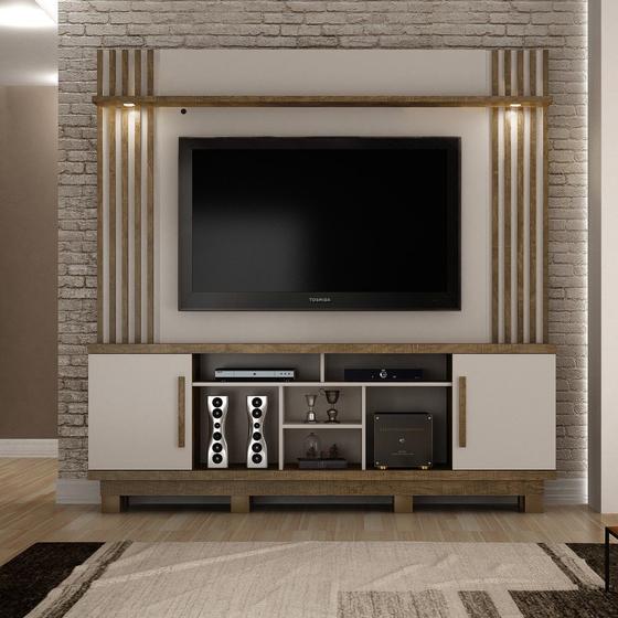 Home Theater Rack TV 60 Polegadas Sala Quarto 2 Portas 1 Prateleira MDF ...